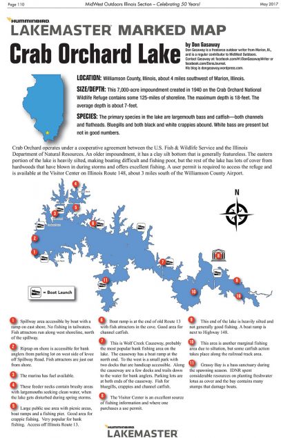 Crab Orchard Lake Marked Map - MidWest Outdoors