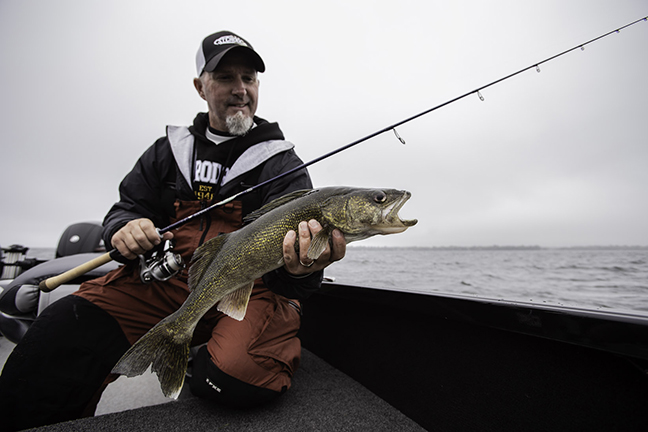 An 8-foot, 6-inch live bait rigging rod from St. Croix Rods helps feel ...